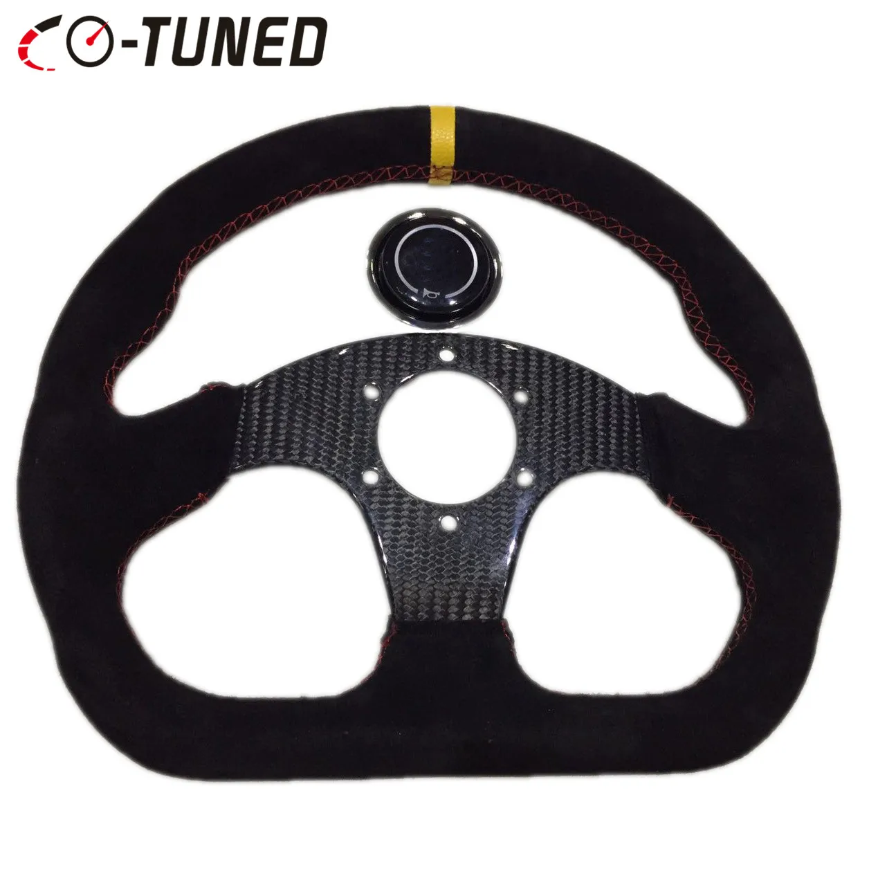 Flat Bottom 13inch Race Steering Wheel Carbon Car Steering Wheel D ...