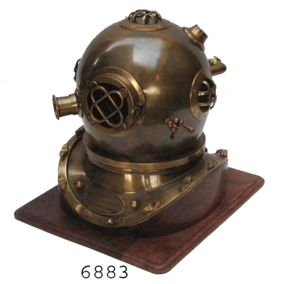 Decorative Nautical Brass Diver Helmet on Wooden Base House Hold ...