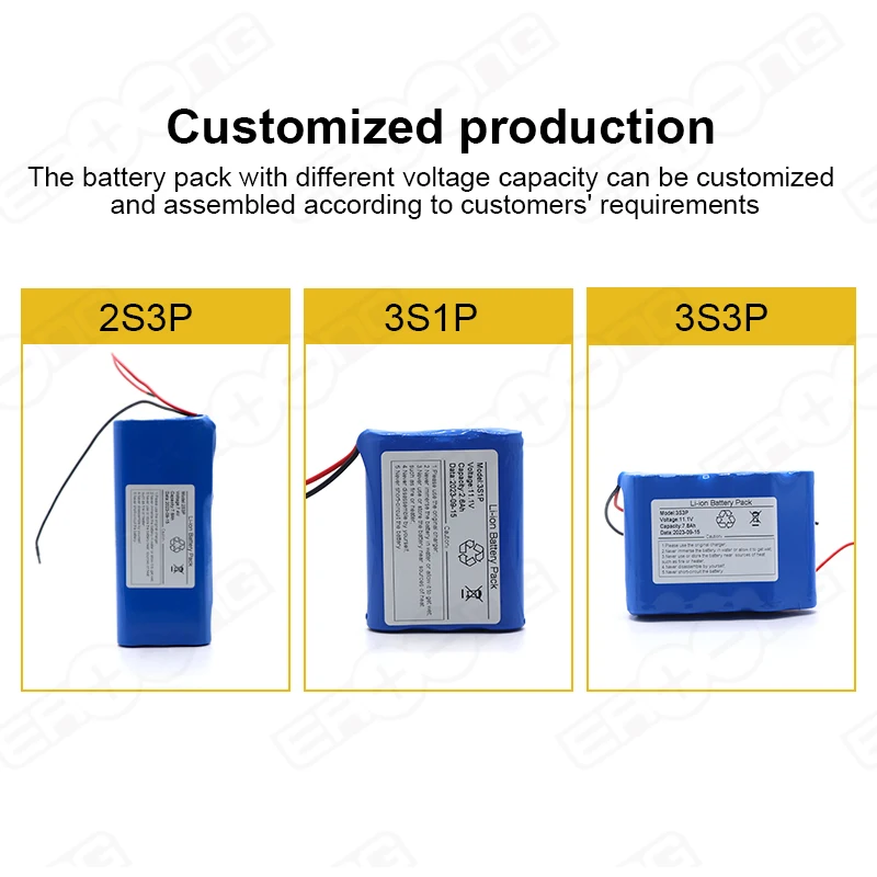 Customized 2S3P 18650 Battery Pack - 7.4V, 7.8ah Capacity