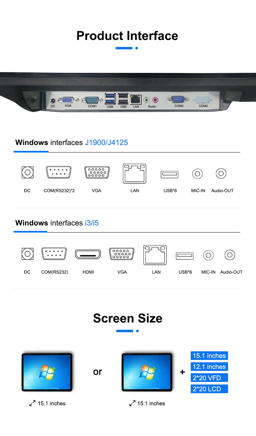 15.1 Inch Touch Screen POS System - All in One Cash Register Machine ...