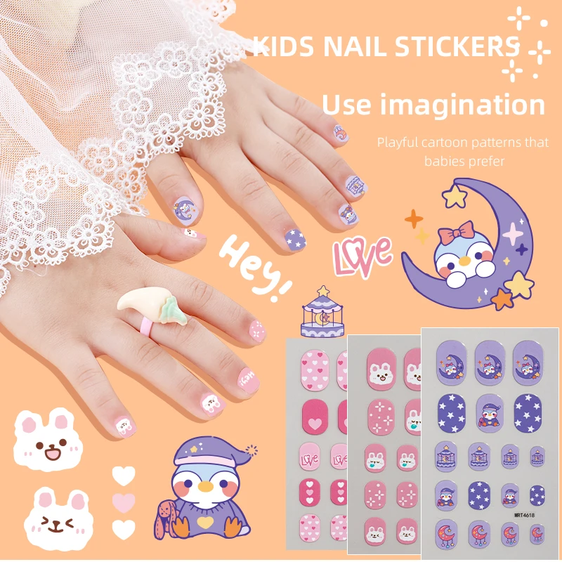 3D Nail Art Stickers - Cute Decals for Kids' Manicures