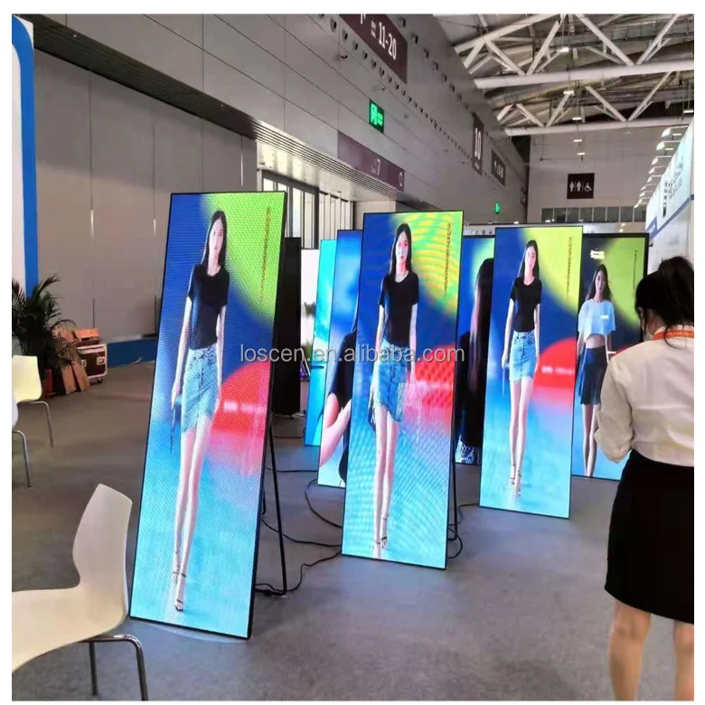 Indoor Poster LED Display Stand Mirror LED Screen Advertising