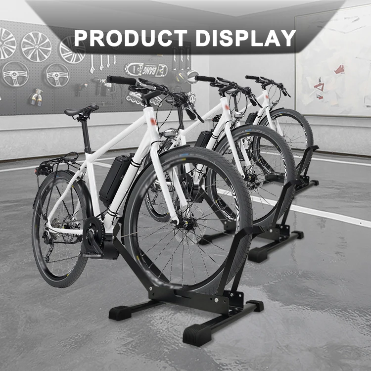 JH-Mech Black Solid Vertical Bicycle Stand Rack for Rear Wheel and ...