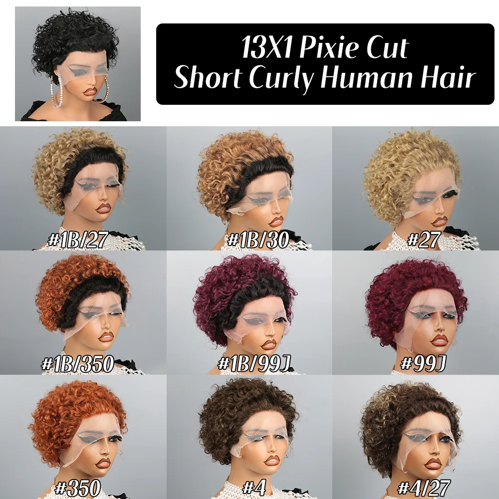 Short Curly Pixie Cut Wig - Brazilian Remy Human Hair