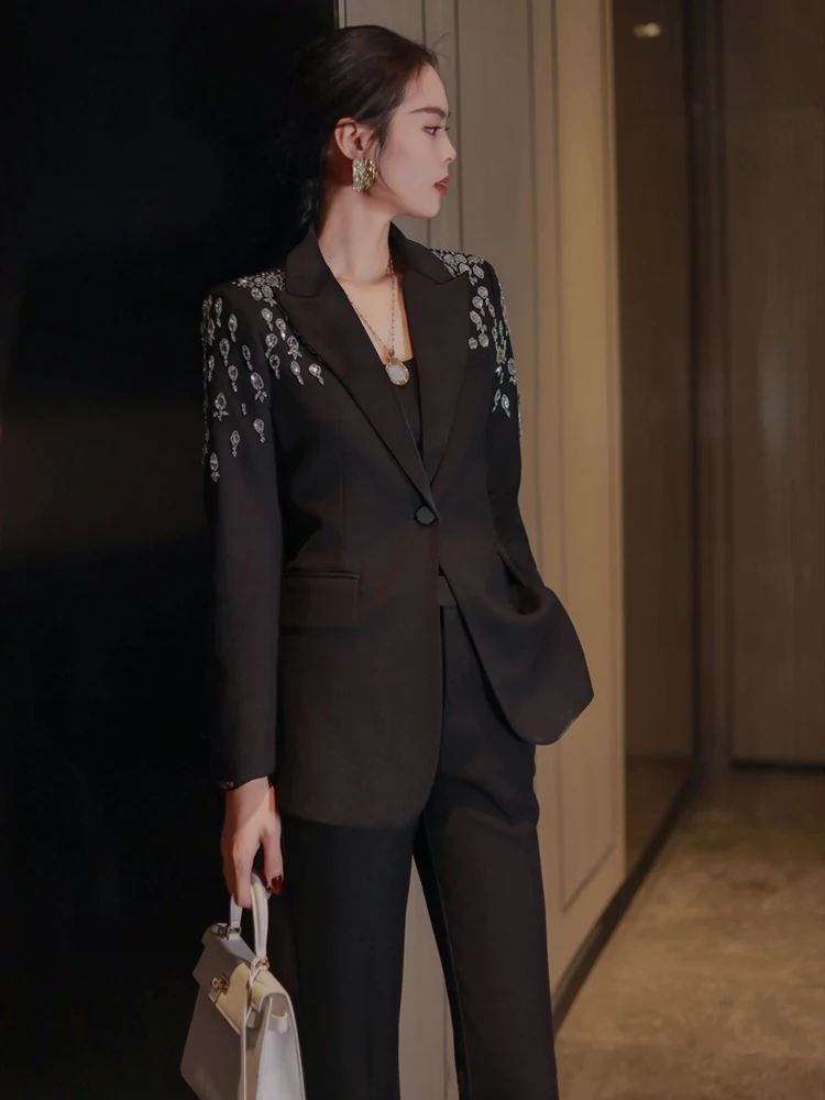 New Hand-beaded Diamond-encrusted Suit Jacket Slim-fitting Female ...