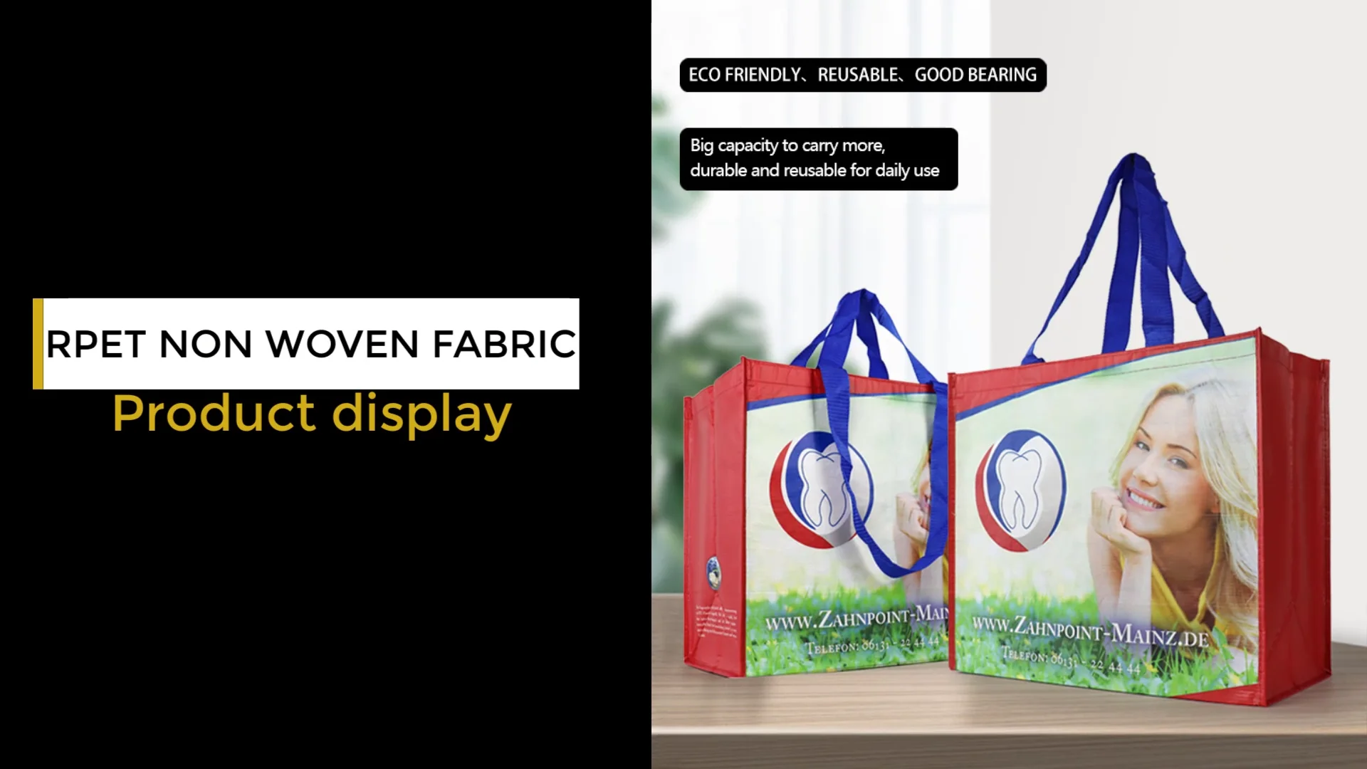 Promotional Handled Shopping Bag Custom Printed Cartoon Design Recycled ...
