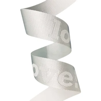 35mm Custom Tetoron Black Logo Embossed Nylon Jacquard Ribbon Sling ...