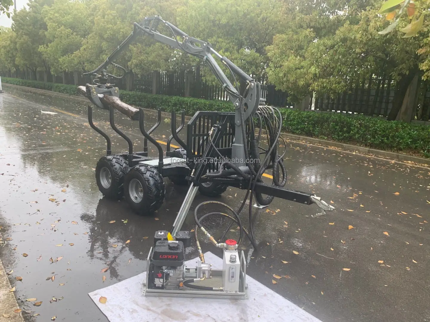 2 Ton Atv Timber Log Hauler Skidder Trailer With Remote Winch And ...