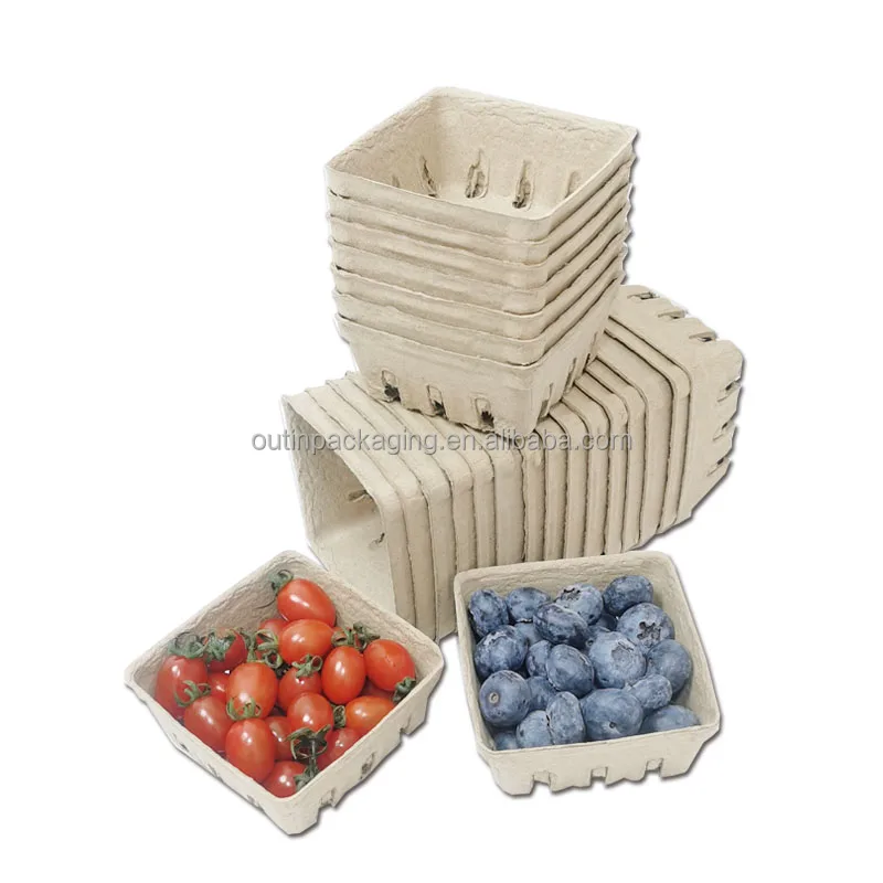 Paper Pulp Tray Waterproof Fruit Punnet Factory Supply Eco Friendly ...