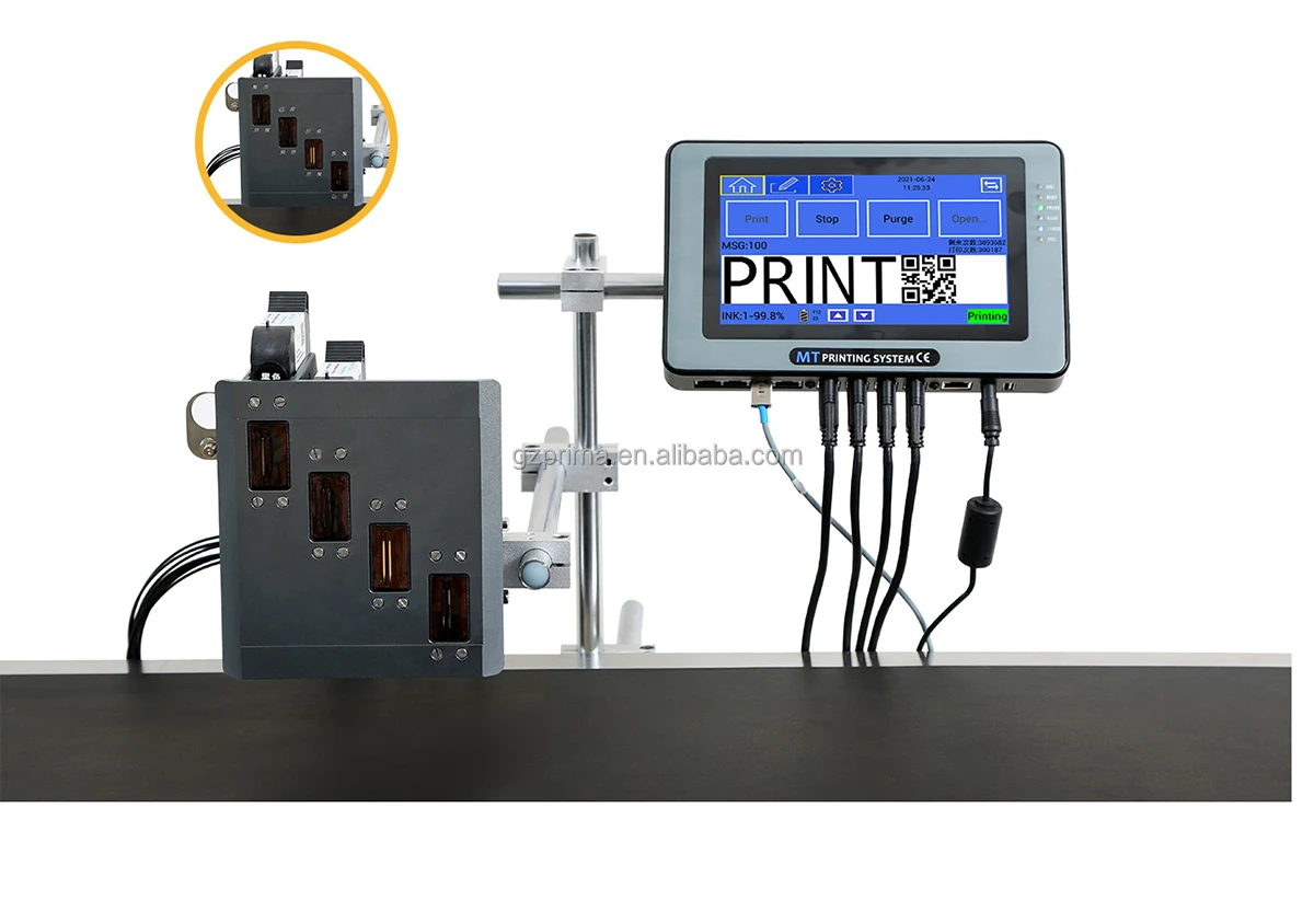 M7 MT High Resolution Printer on Line Four Printhead Inkjet Printer ...