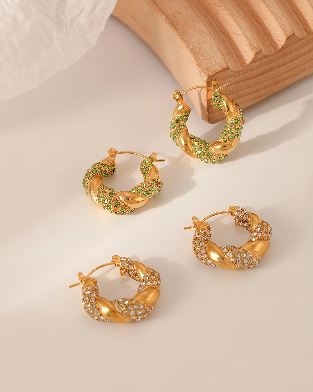 Ins Twist Irregular Women Jewelry Earrings - 18K Gold