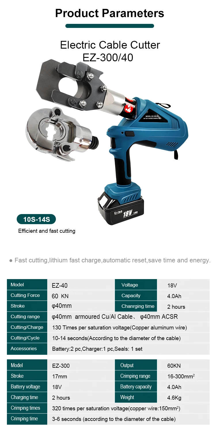 Ez-300/40 Cutting Crimping 2 In 1 Battery Electric Powered Hydraulic ...