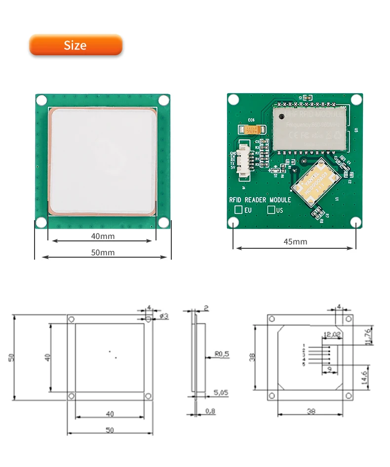 Fonkan RFID Tag Reader Module - UHF RFID for Access Control