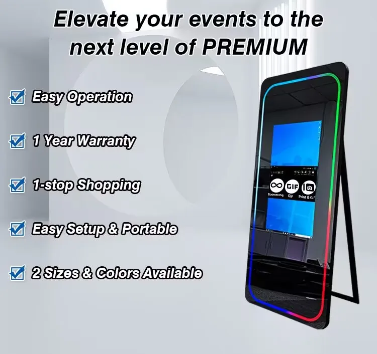 Photobooth Magic Mirror With 4k Tv 1 Set Easy Selfie Mirror Photo Booth ...