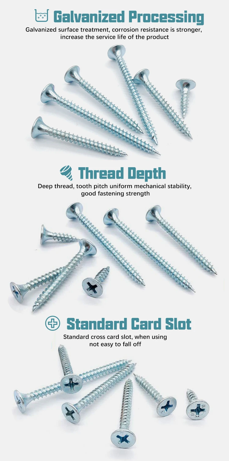 M3.5*16-50mm Galvanized Self Tapping Wood Screws Drywall Screw| Alibaba.com
