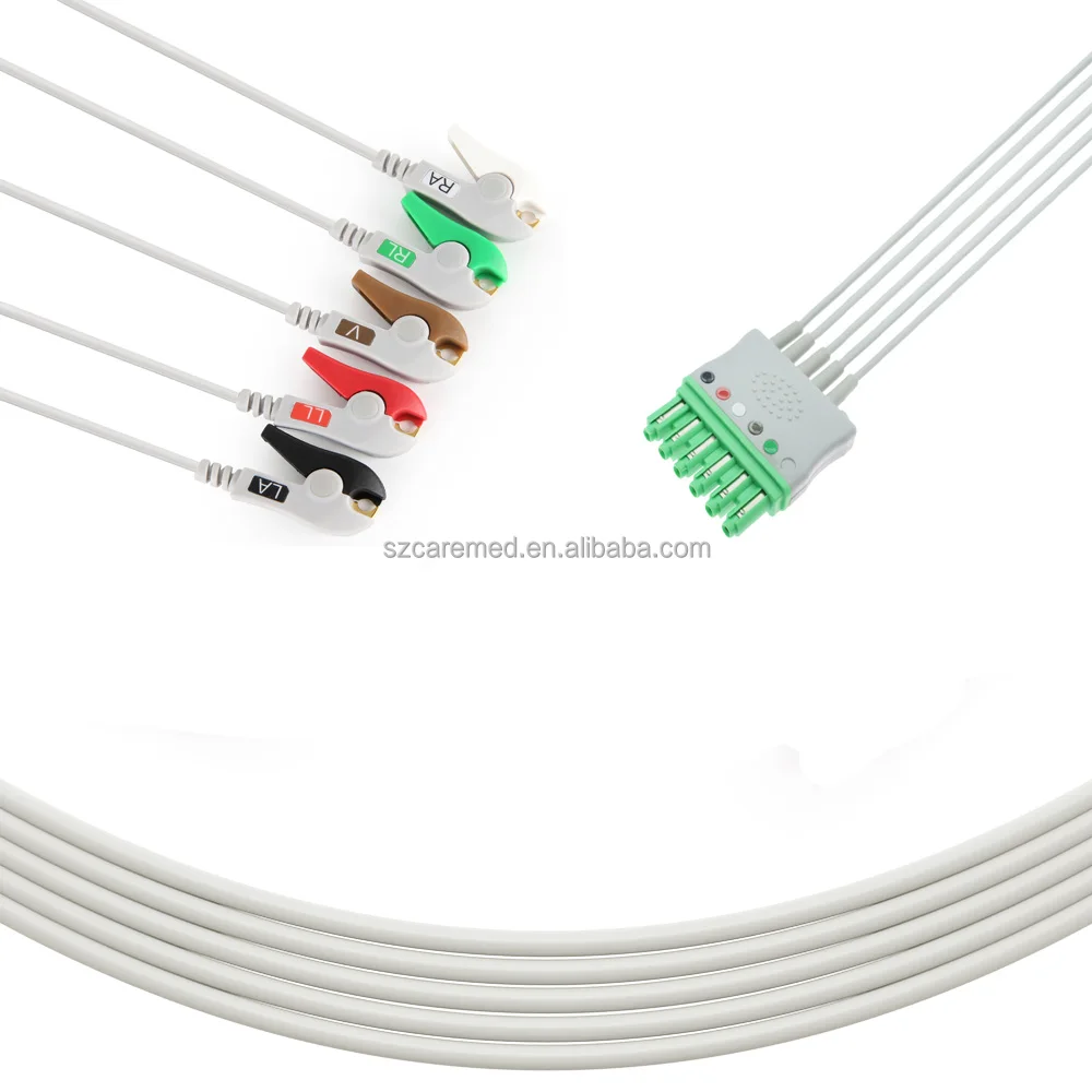 Drager Integrated 5-Lead ECG Cable with AHA ECG Cables Grabber| Alibaba.com