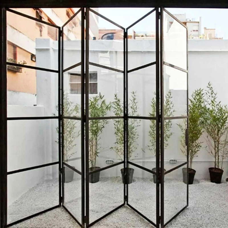 Extremely Narrow Steel Frame Glass Folding Door Living Room Waterproof ...