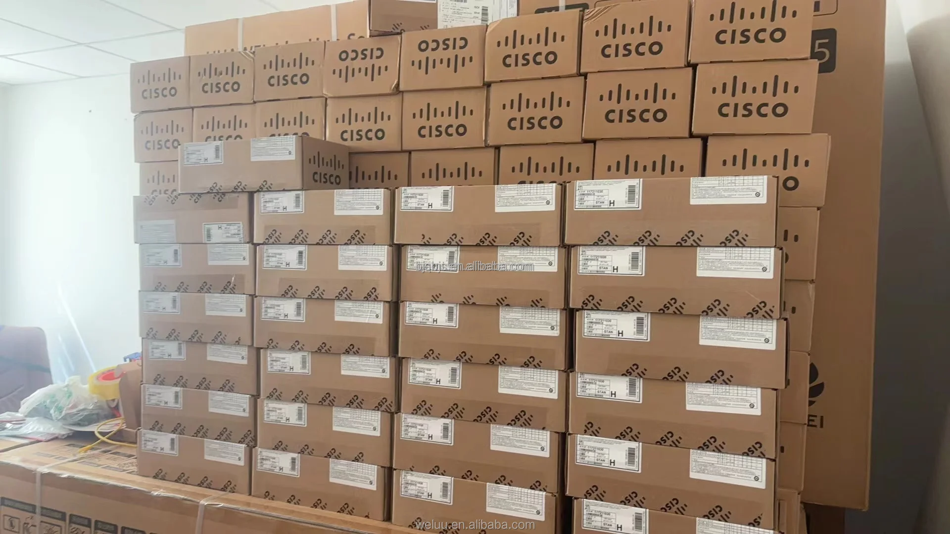 New Cisco C9300-24S-A Network Switch with 24 Gigabit SFP Ports with Modular Uplink Cisco Switch ...