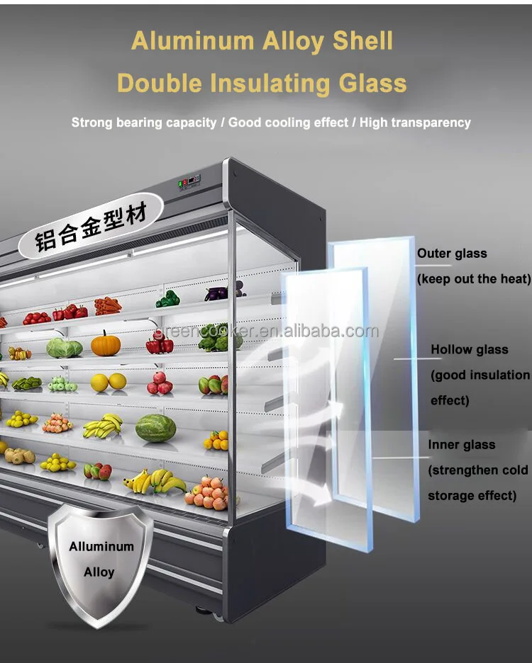 Multideck Open Chiller with Mist Feature for Fruits and Vegetables