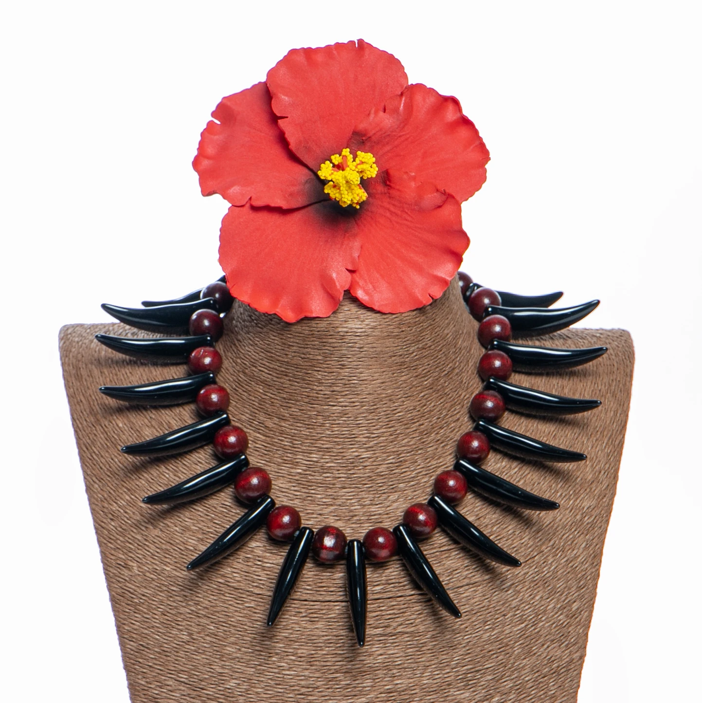 Wine Color Island Samoan Necklace - Festive Events 14 Inch