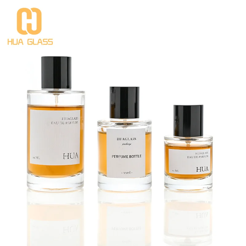 50ml Round Glass Perfume Spray Bottle with Aluminum Cap