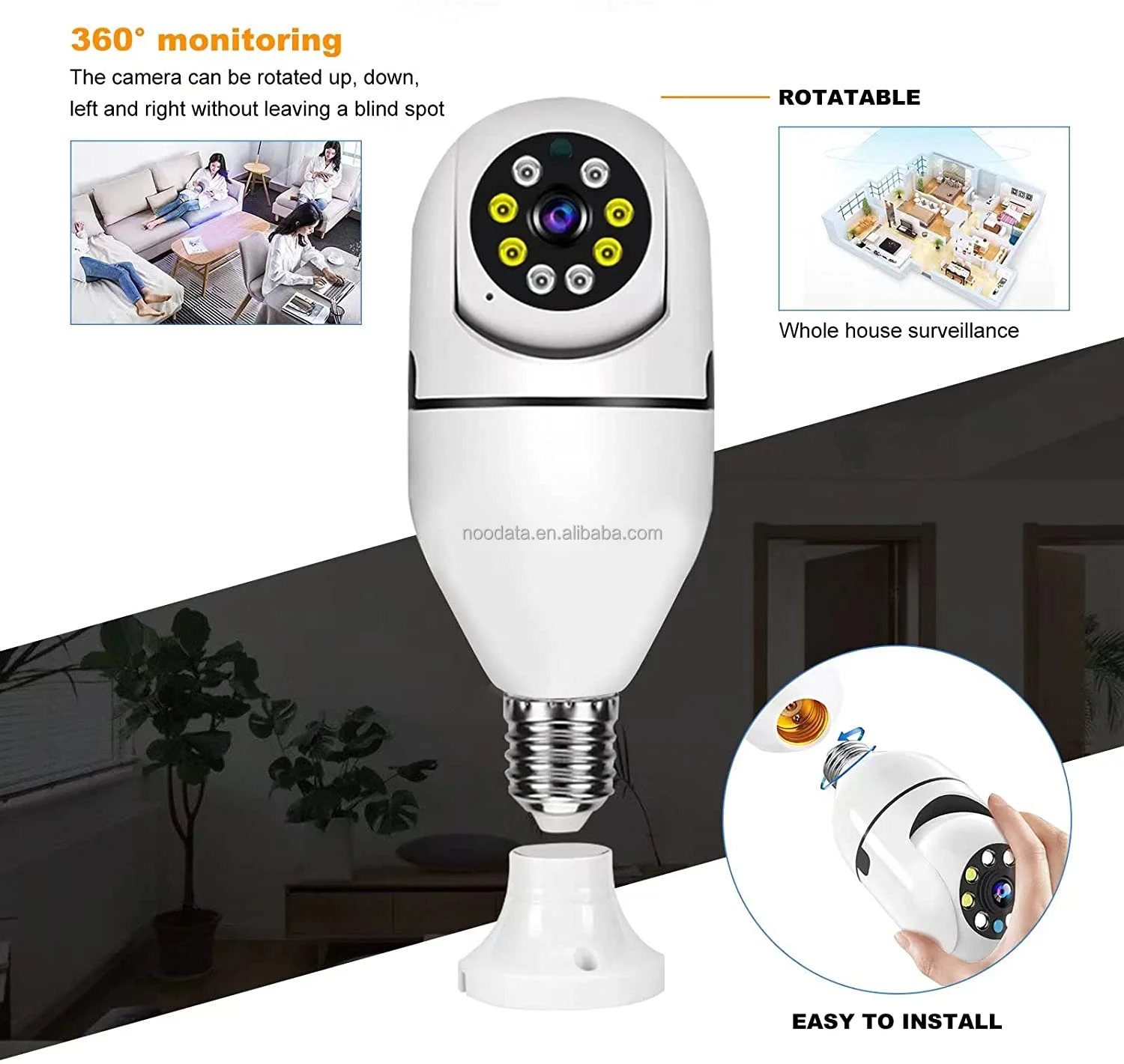 Popular Indoor Outdoor Smart Bulb Wifi Camera Cctv Camera Bulb With ...
