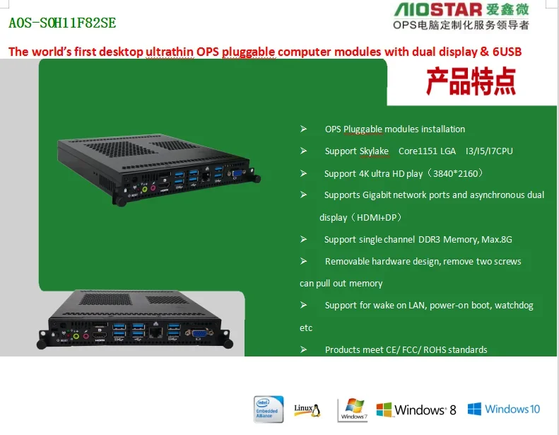 The World First Desktop Ultrathin Ops Pluggable Computer Modules With ...