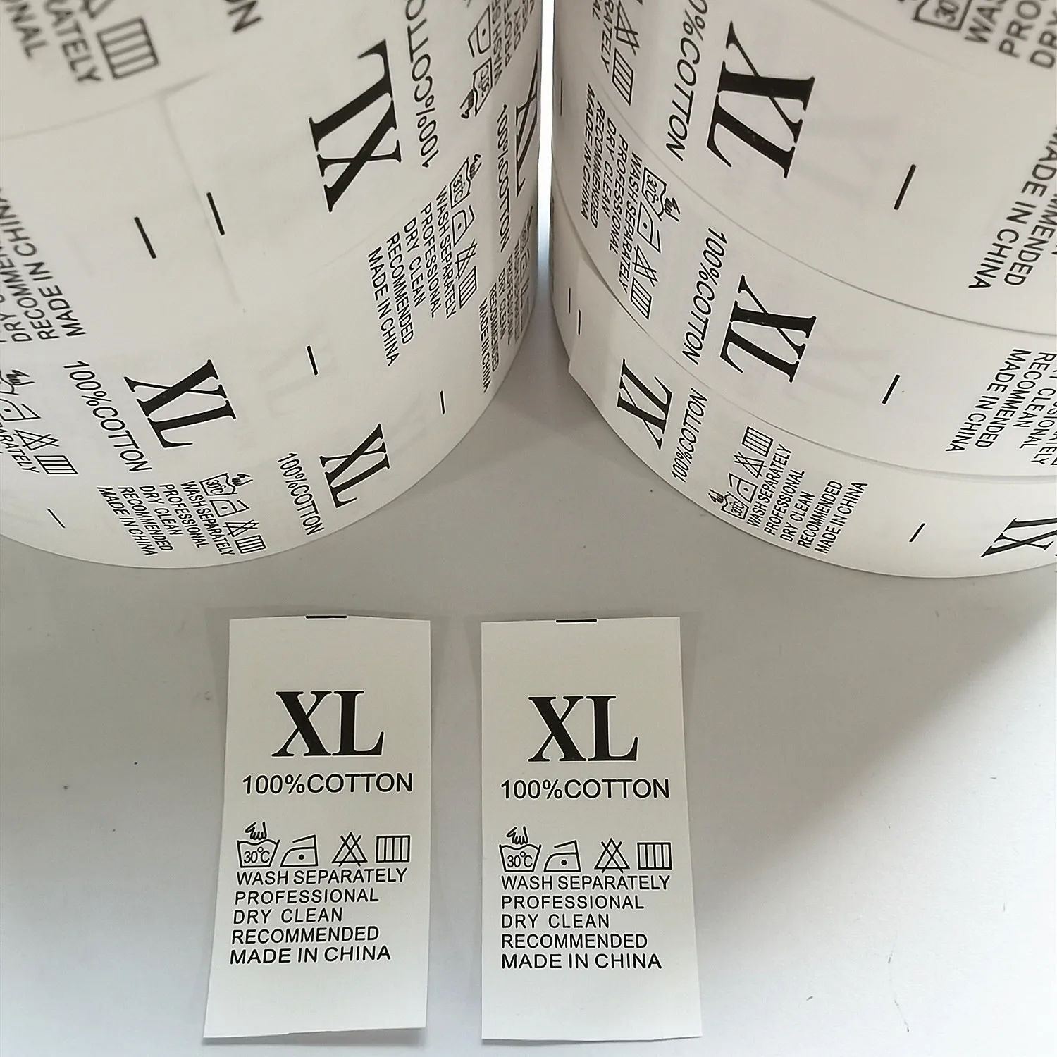 Custom Cotton Fabric Size Label Barcode Printing Washing Label For Baby ...