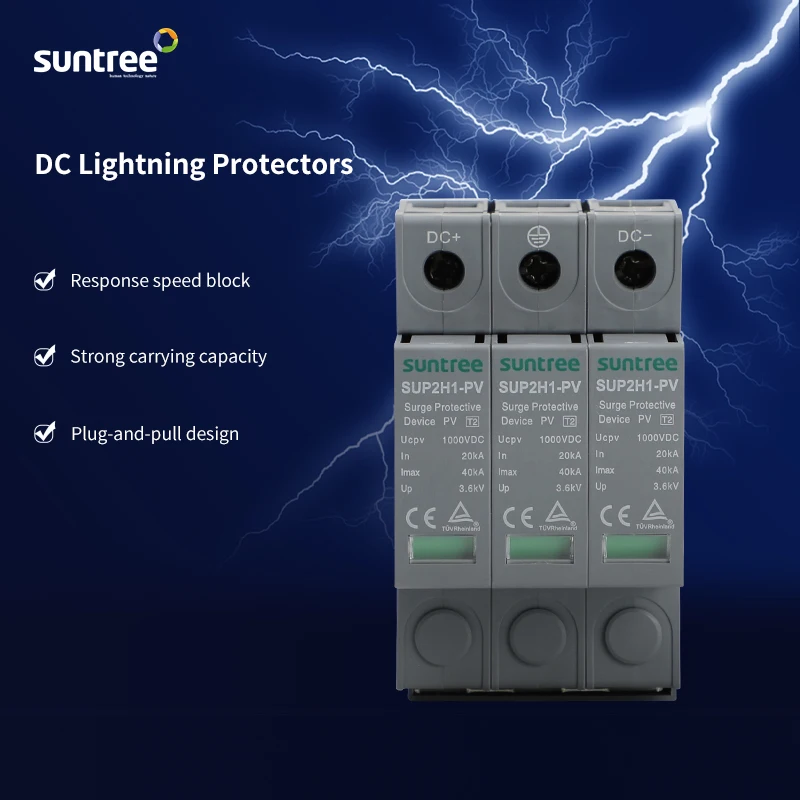 Overvoltage Protection Solar Pv System Spd Surge Protector Type 2 2p ...