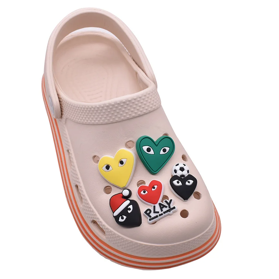 New arrivals Cartoon Heart shaped emoticon pack clog Charms Wholesale ...