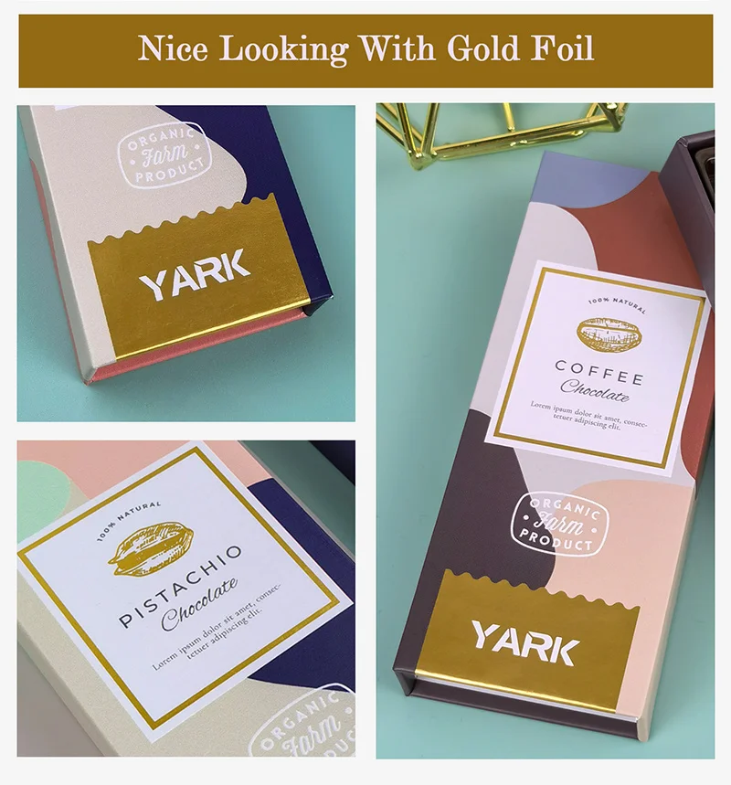 Luxury Chocolate Bar Drawer Box - Custom Hot Gold Foil