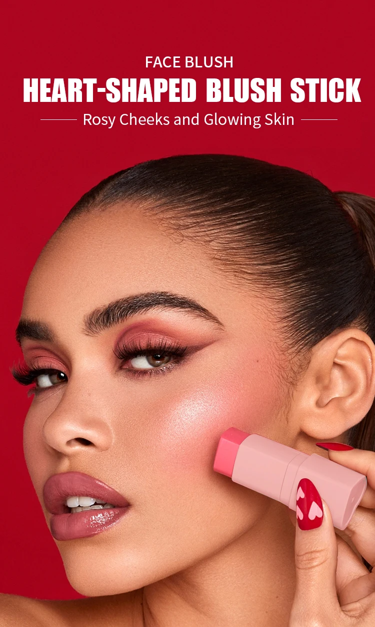 Long Lasting Vegan Heart Shaped Blush Stick - Private Label