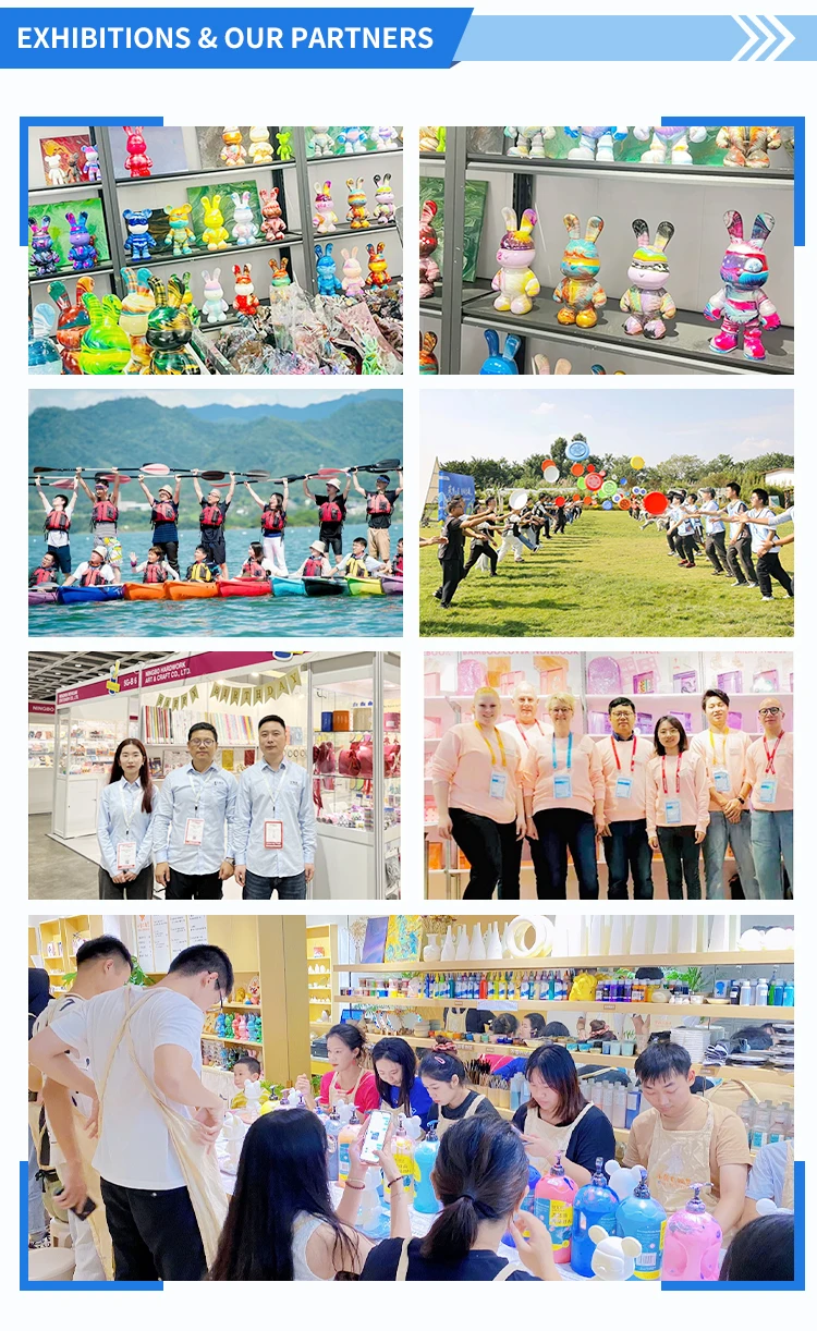 Resin Craft White Embryos Fluid Rabbit Saving Pot Fluid Art DIY Paint ...