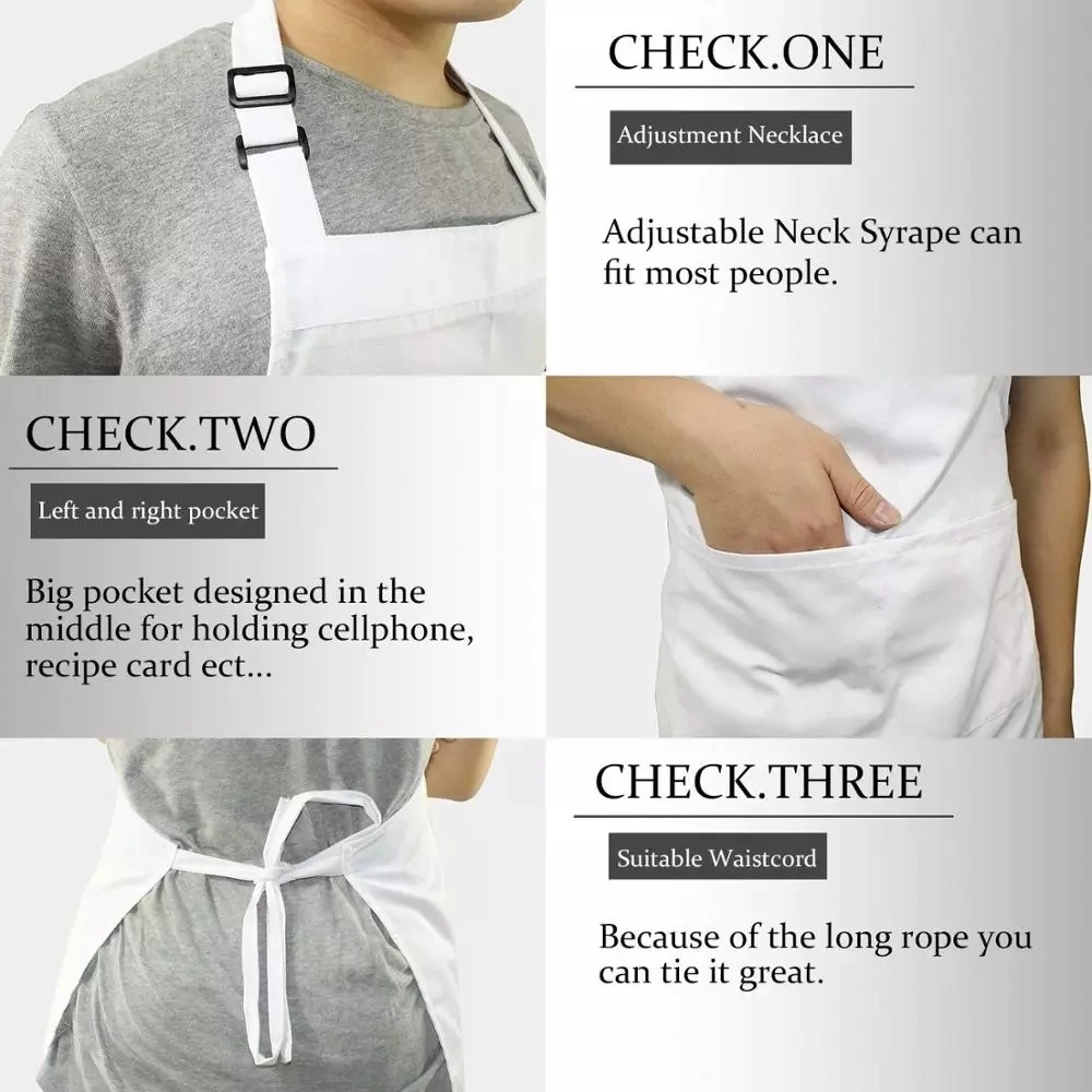 Hotel Chef Apron Customized Logo Aprons Kitchen Cooking With Waterproof ...