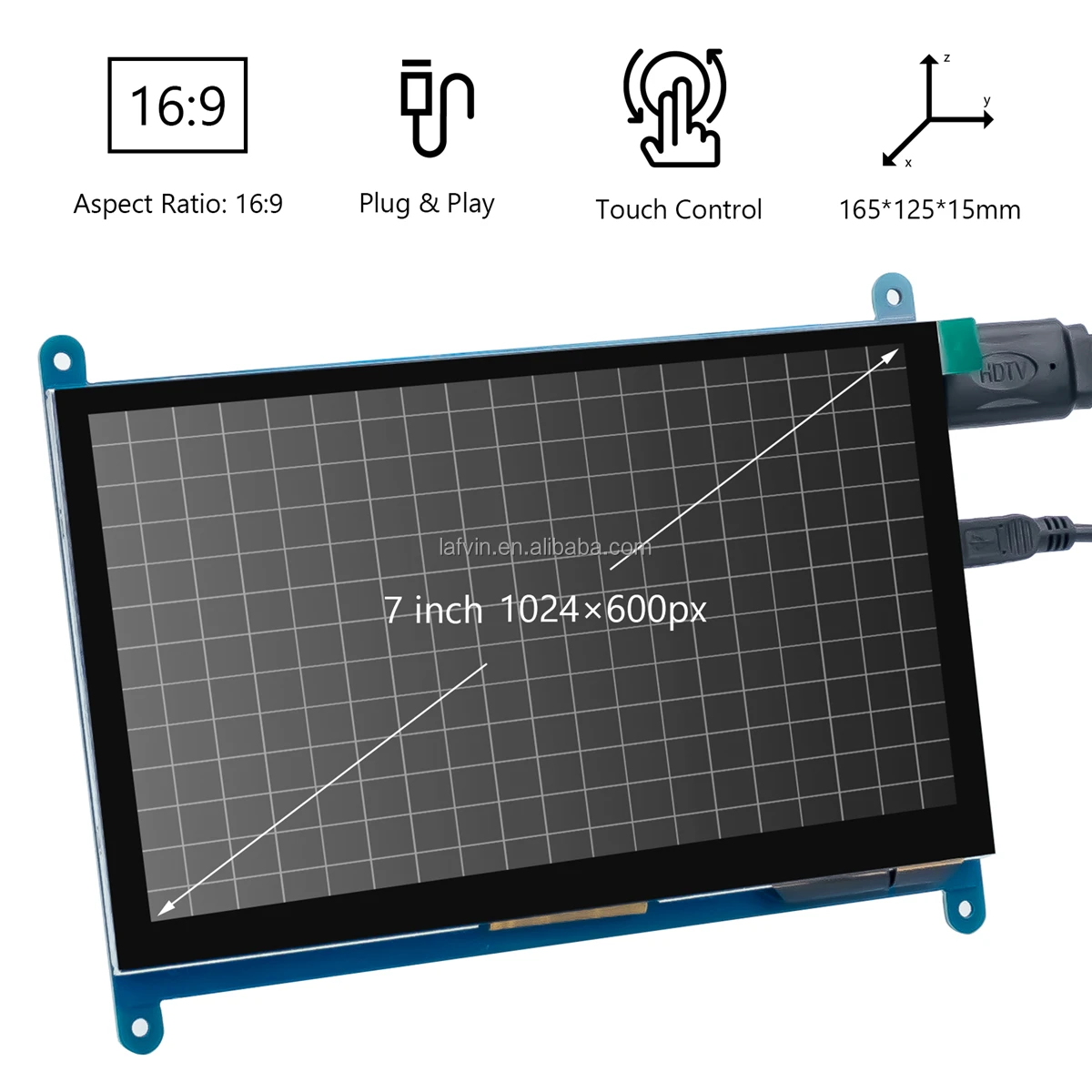 7 Inch Touch Display for Raspberry Pi 4 - 1024*600 IPS