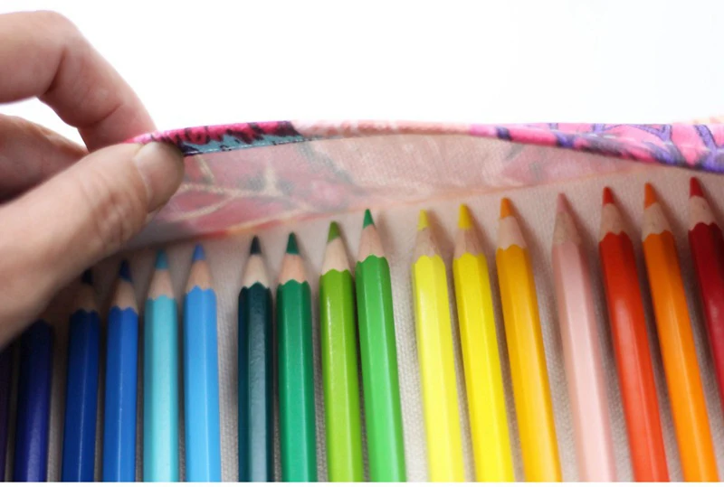 Custom Roll Up Pencil Case 12/24/36/48/72 Slots Canvas Wrap Rolling Up ...