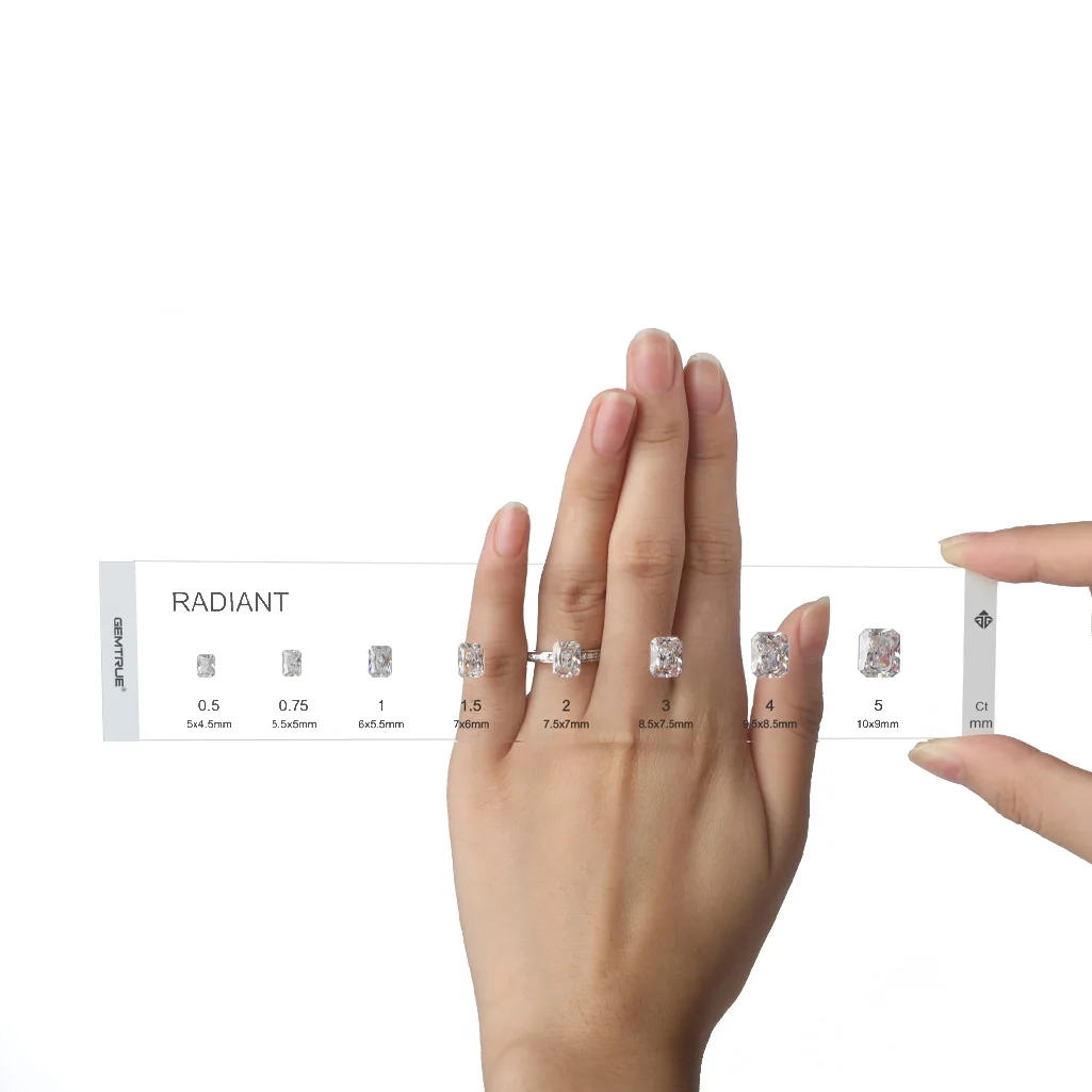 Visual Diamond Size & Shape Kit10 Shapes 3mm Acrylic 0.5ct-5ct Wooden ...