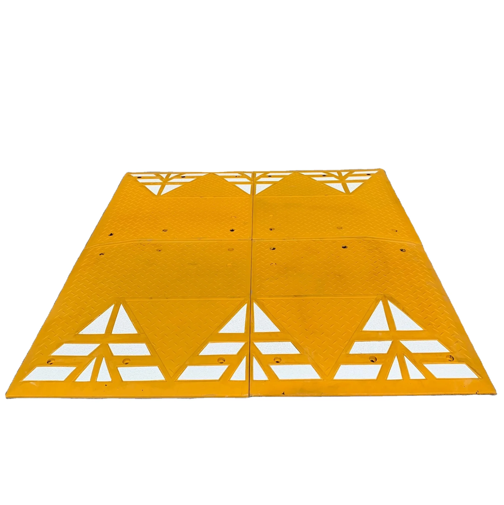 White And Yellow Red Reflective Rubber Road Mat Traffic Speed Cushions ...