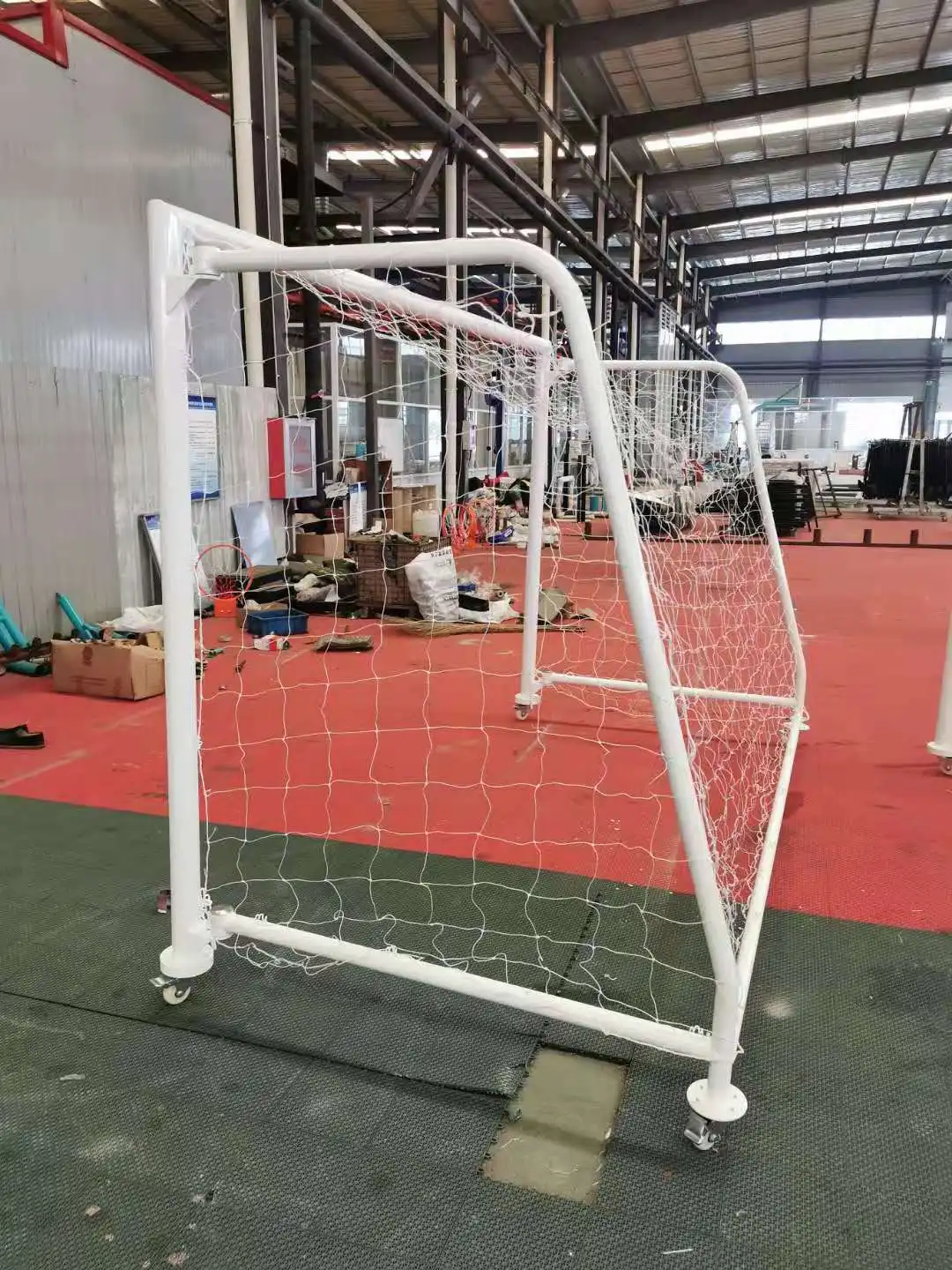 3m X 2m Steel Futsal Portable & Foldable Soccer Goal with Wheels