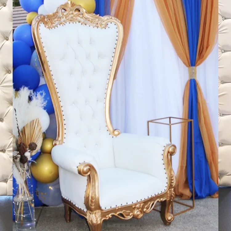 White And Silver Royal King Throne Chairs Wedding Luxury - Buy Throne ...