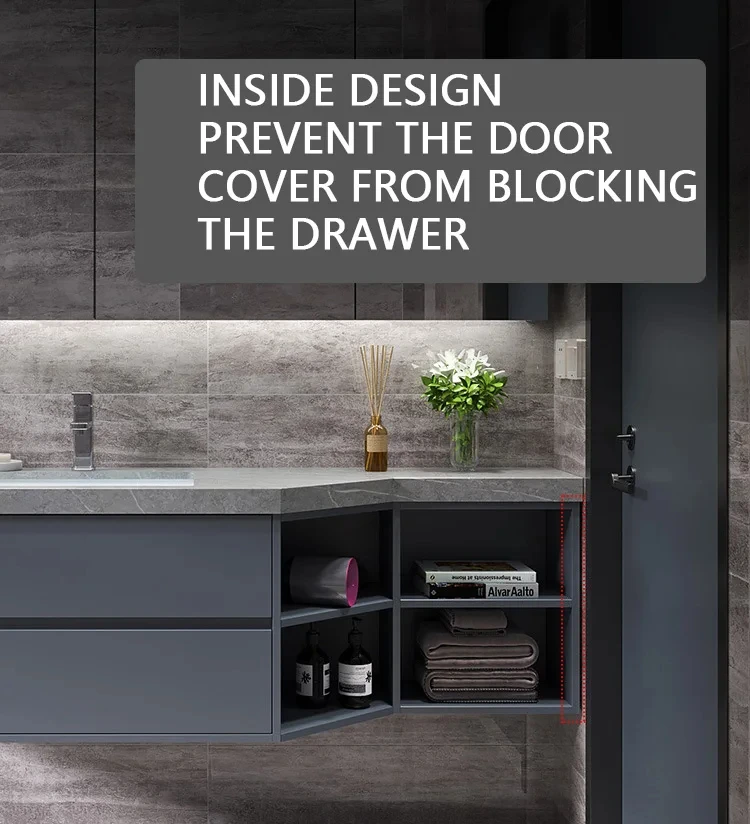 MDF Solid Wood Inclined Corner Combination Rock Slab Toilet Intelligent ...