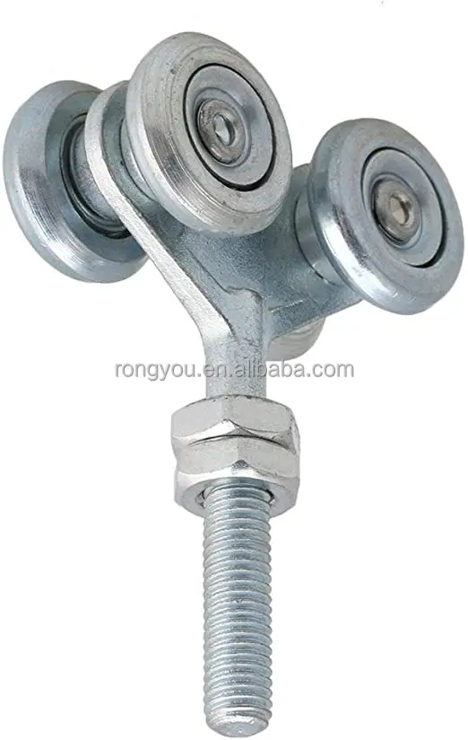 Steel Double Wheel Rail Hanging Trolley Silver Sliding Track Roller ...