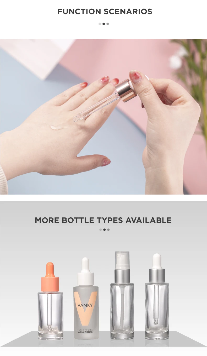 Luxury Colors Glass Dropper Bottle for Essential Oils 30ml Flat ...