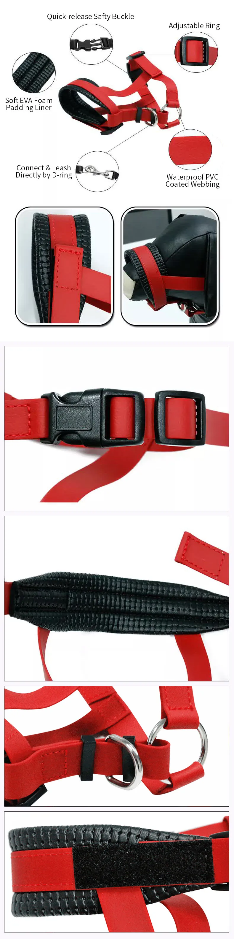 Dog Hault Control Bite Guard Waterproof Pvc Coated Nylon Eva Foam ...