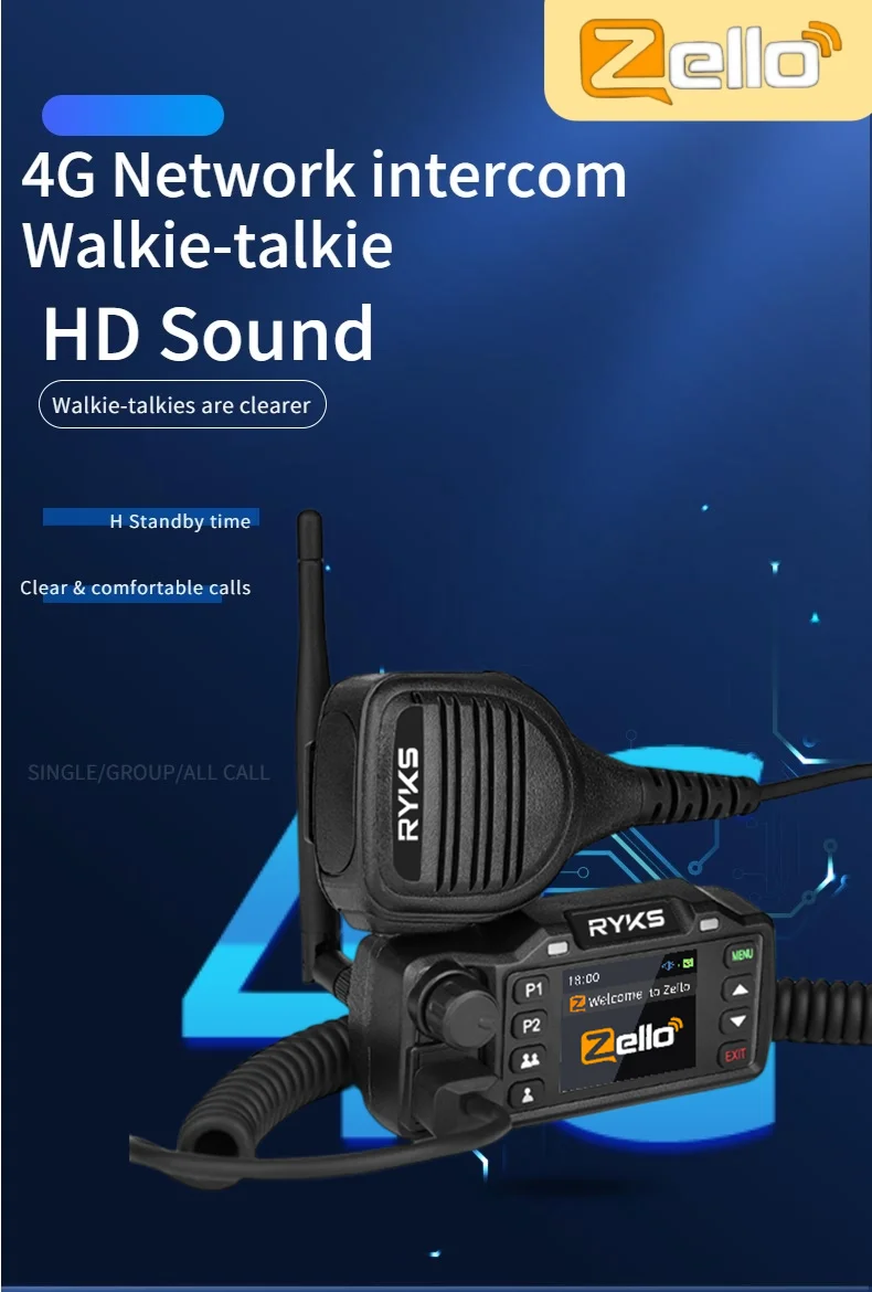 Zello 4g Full Band Vehicular-locating Set Sim Card Global-intercom Ham ...