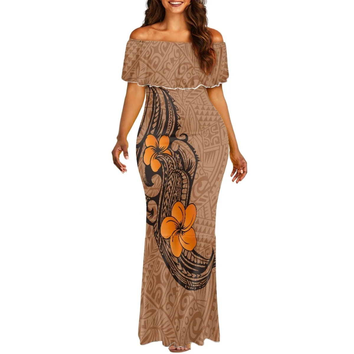 New Design Custom Polynesian Samoan Tribal Design Mermaid Dress Plus ...