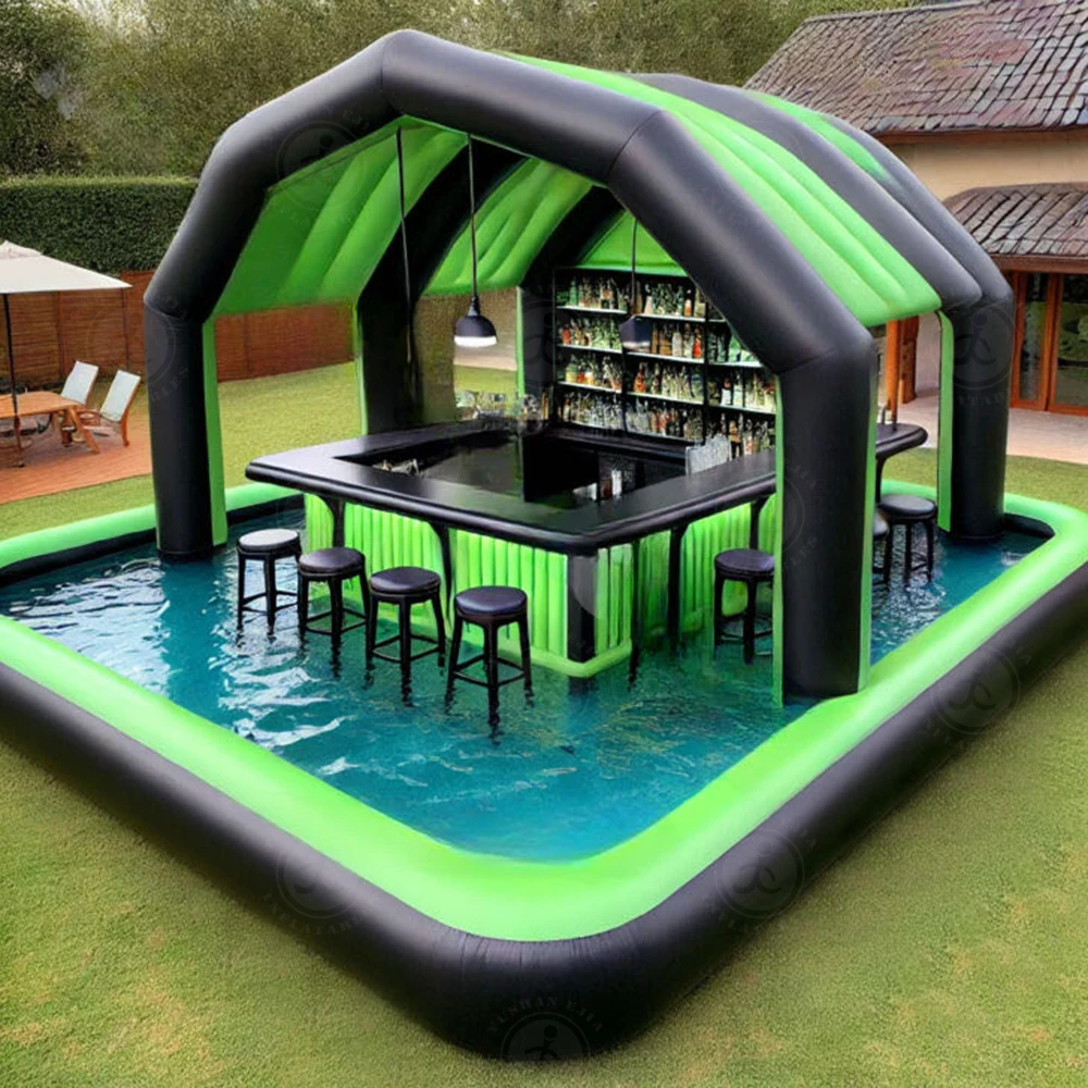 Outdoor Inflatable Pool Bar Inflatable Pub House Blow Up Pool Bar for ...