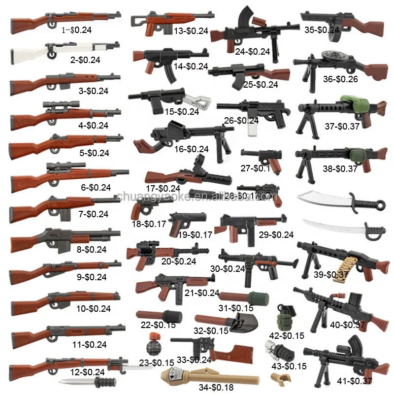 50pcs/bag Ww2 Military Mini Soldier Figure Army Weapon Set Building ...