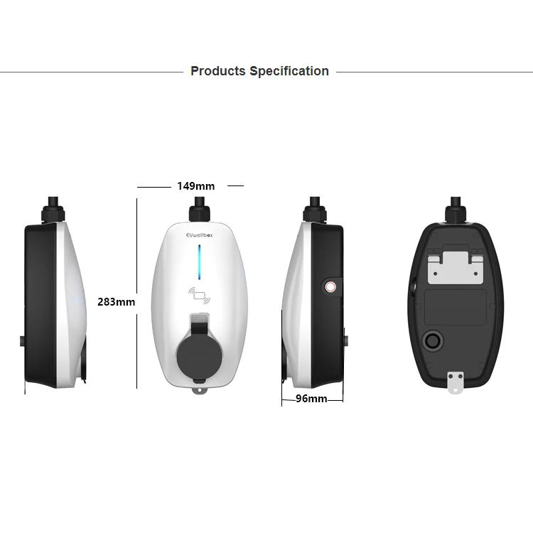 Evwallbox 32a 22kw Three Phase 415v Mini Ev Wallbox Type2 Plug Electric ...
