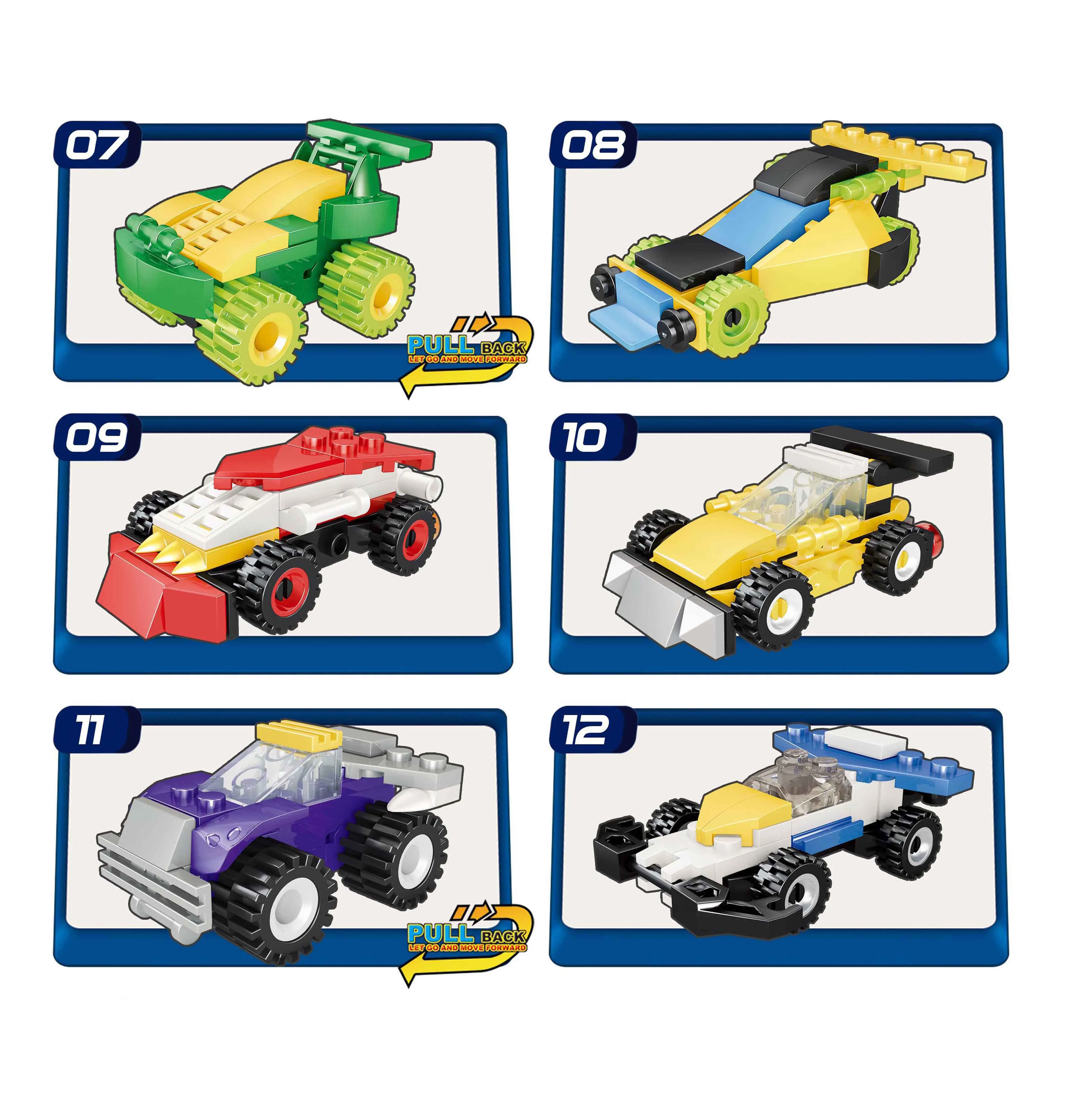 QIZHILE 12 in 1 Limit Racing Car Building Block Blind Box,transporter ...